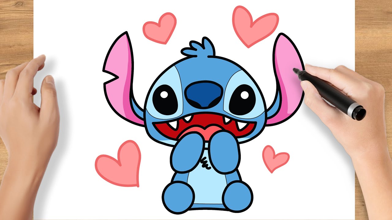 Cómo dibujar a Stitch paso a paso fácil | How to Draw Stitch Step By ...