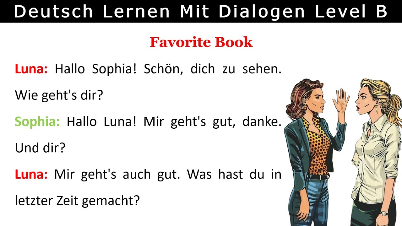 B1-B2 Ein Gespräch über Bücher : German Dialogue | No. 14 - YouTube