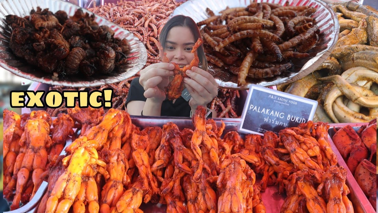 EXOTIC FOOD MUKBANG sa FOODPARK ng BULACAN | Chichaworm, Uok 1 Day Old ...