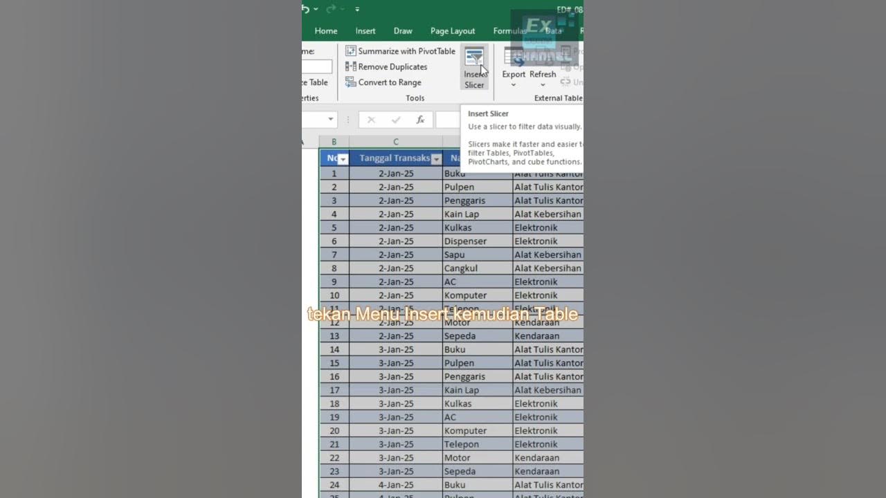 Filter data menggunakan slicer Box Microsoft Excel #exceltips #excelpemula - YouTube