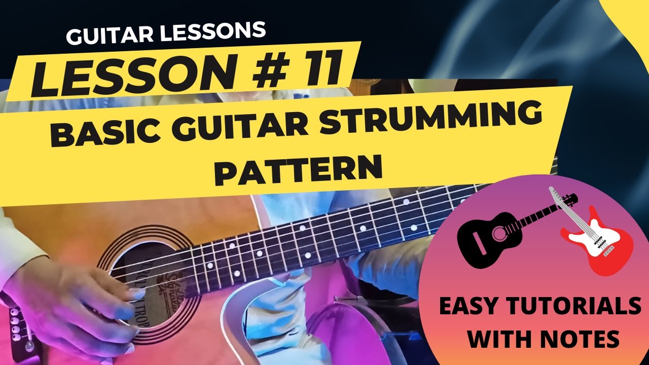 basic guitar strumming pattern for beginners n kids, strum easily - YouTube