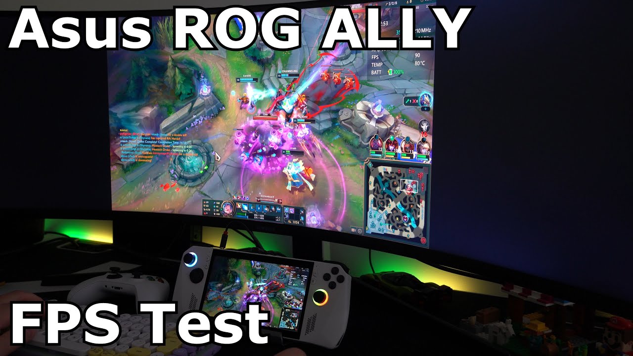 Asus ROG Ally League of Legends FPS test FHD - external monitor ...