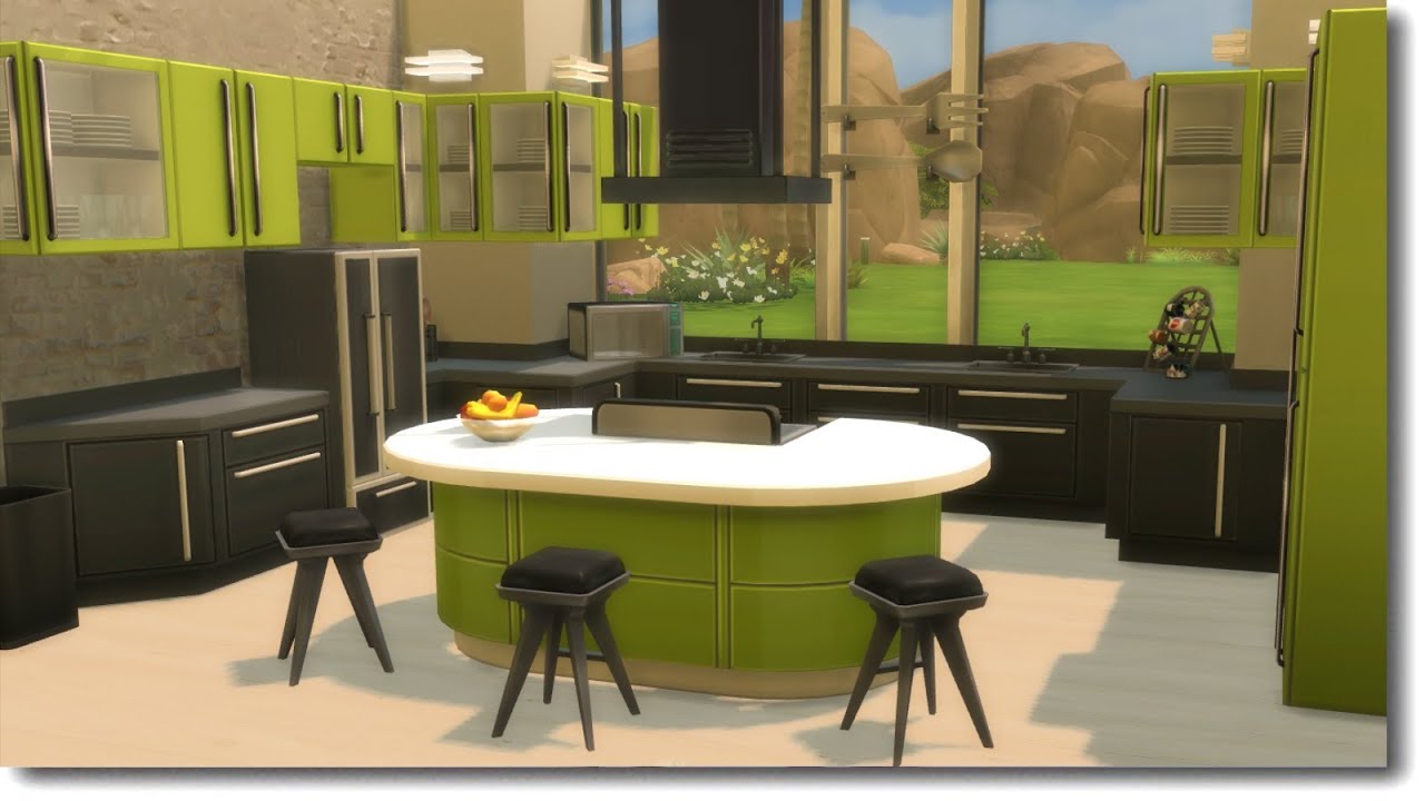OPEN KITCHEN/LIVING | The Sims 4 Speed Build - YouTube