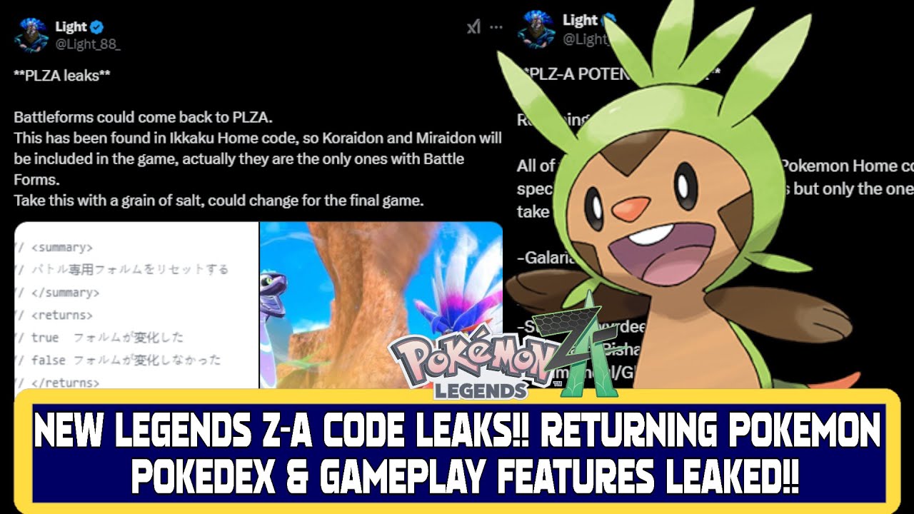 NEW LEGENDS Z-A CODE LEAKS!! RETURNING POKEMON POKEDEX & GAMEPLAY ...