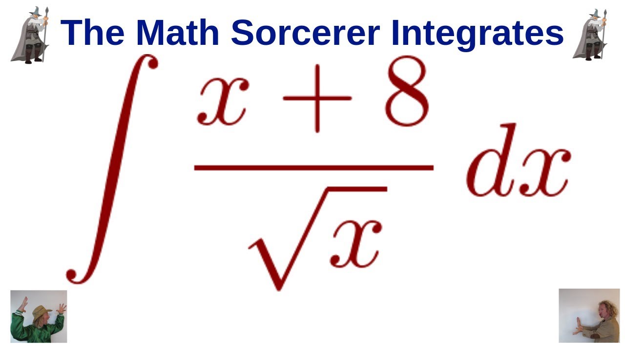 Integral of (x + 8)/sqrt(x) Calculus Power Rule Example - YouTube