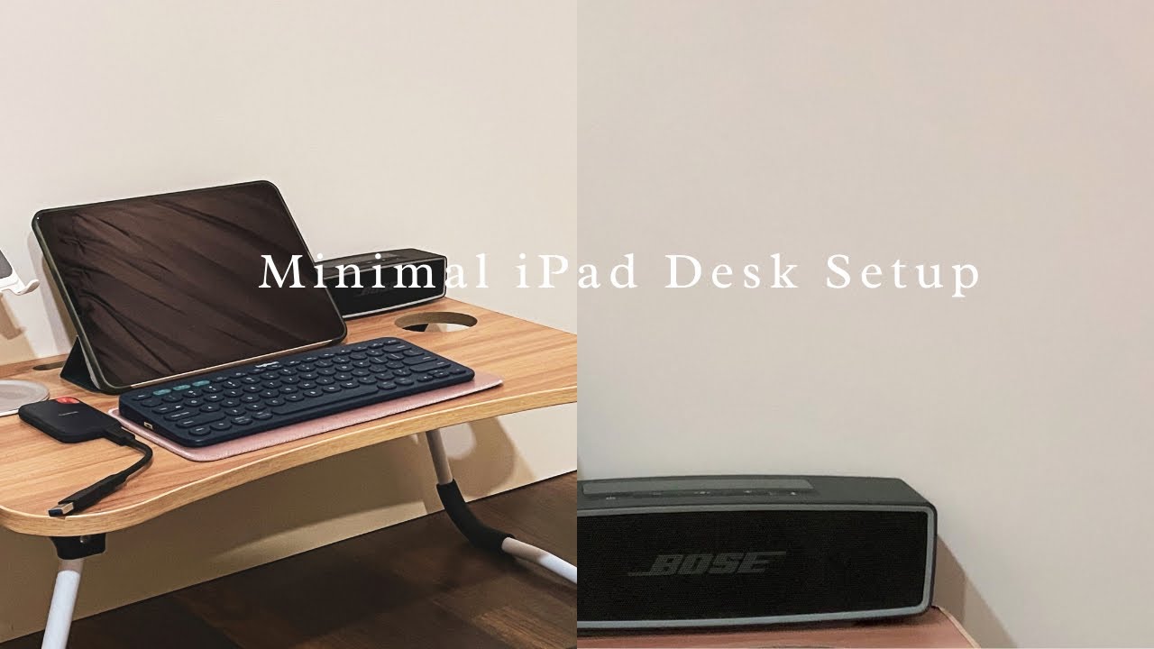 Minimal iPad Desk Setup | workspace on the floor + iPad accessories ...