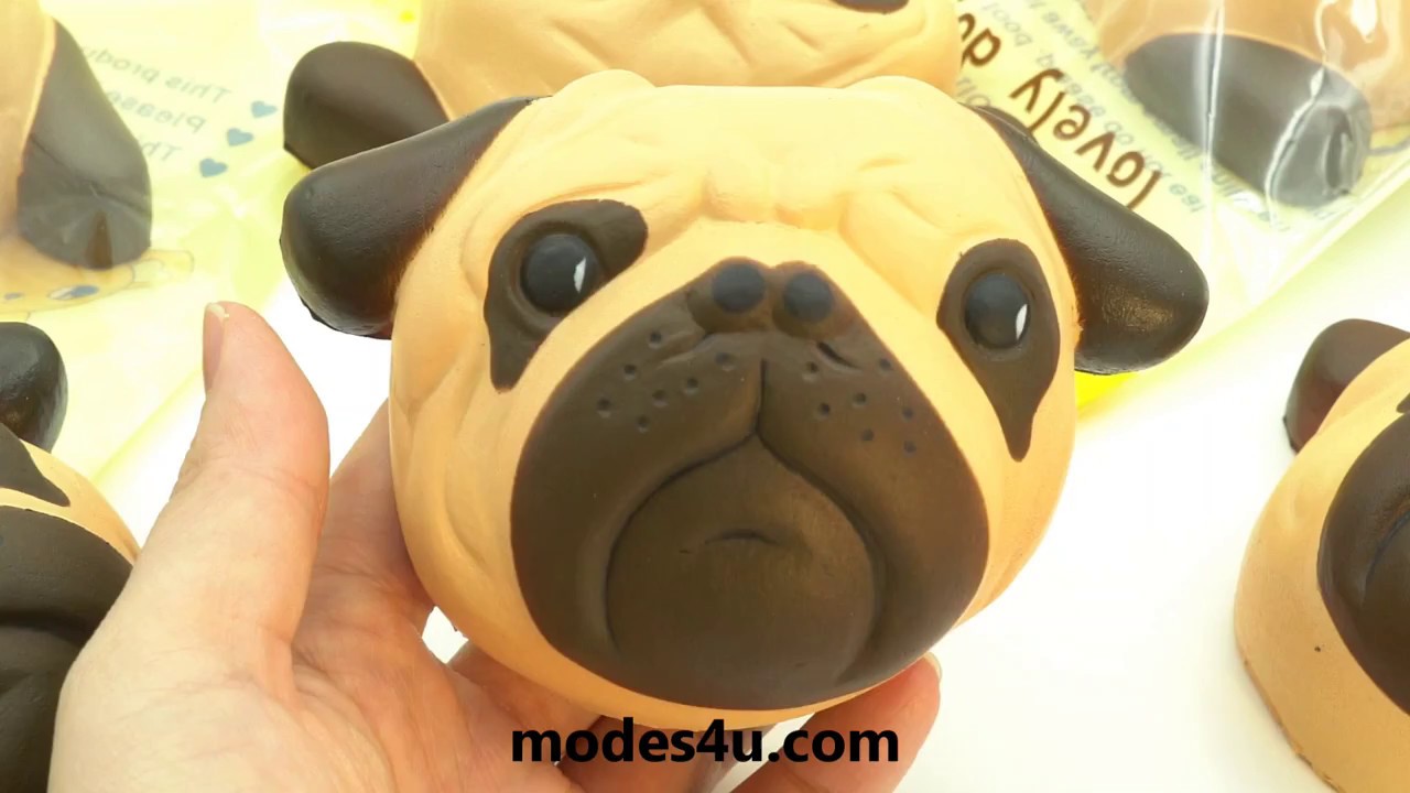 brown pug dog animal face squishy kawaii scented - YouTube