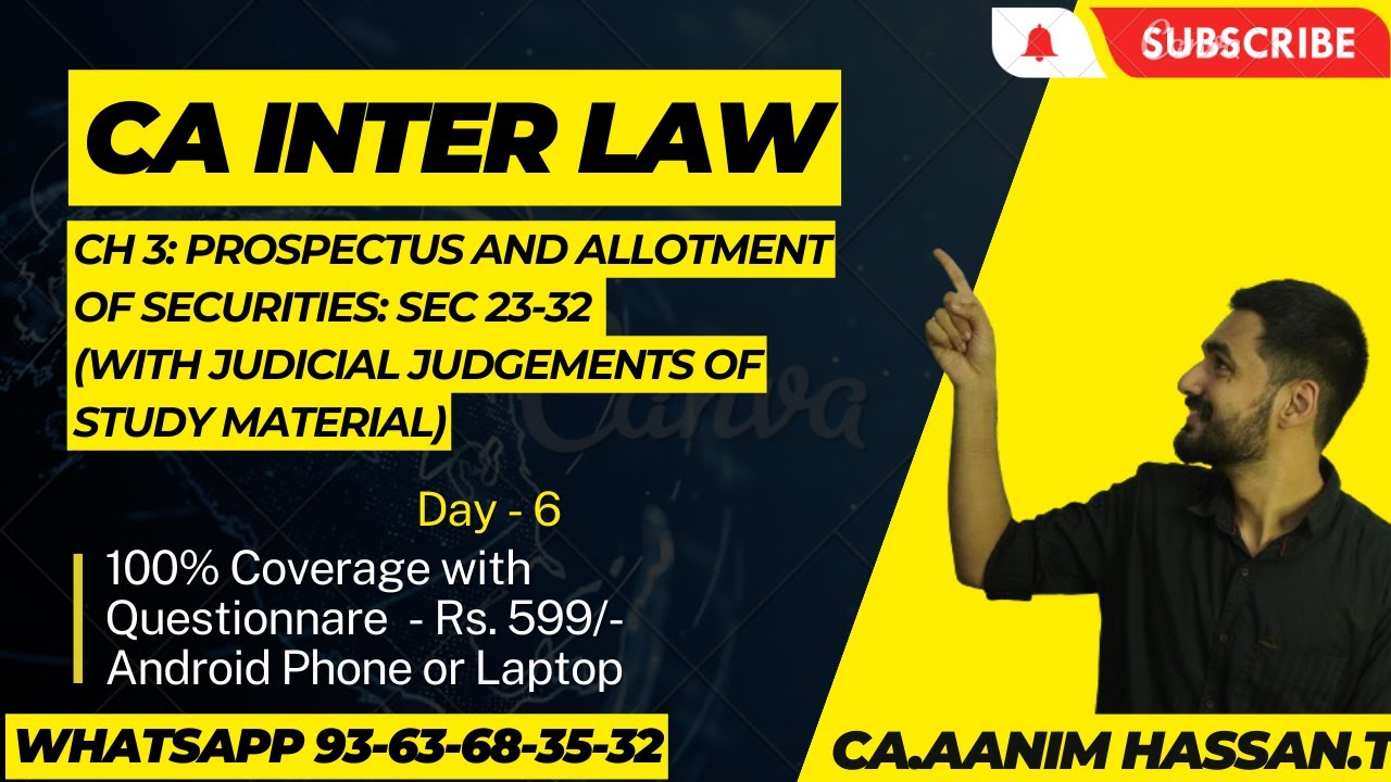 Day 06|Fast Track CA INTER LAW M24| Ch 3: Sec 23 to Sec 32 #cainter ...