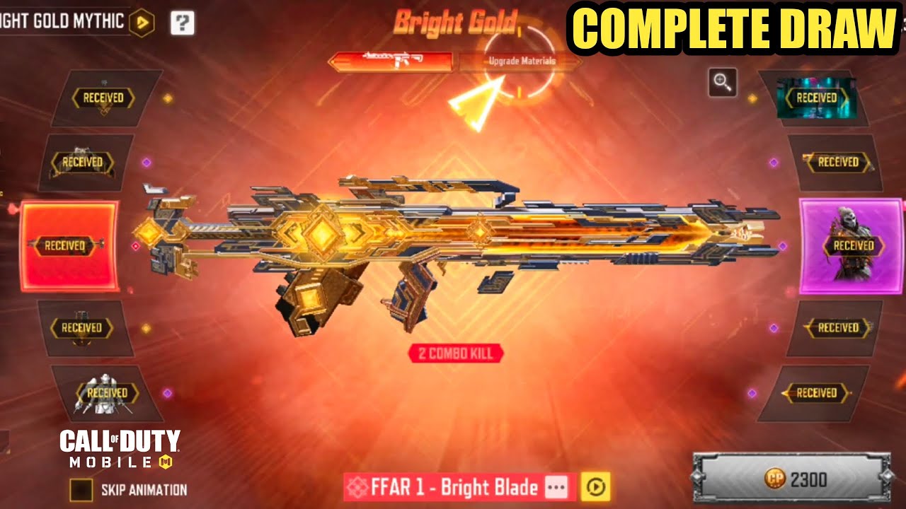 *NEW* Codm Bright Gold Mythic Drop Complete Draw | Kui Ji Faded Shadow ...