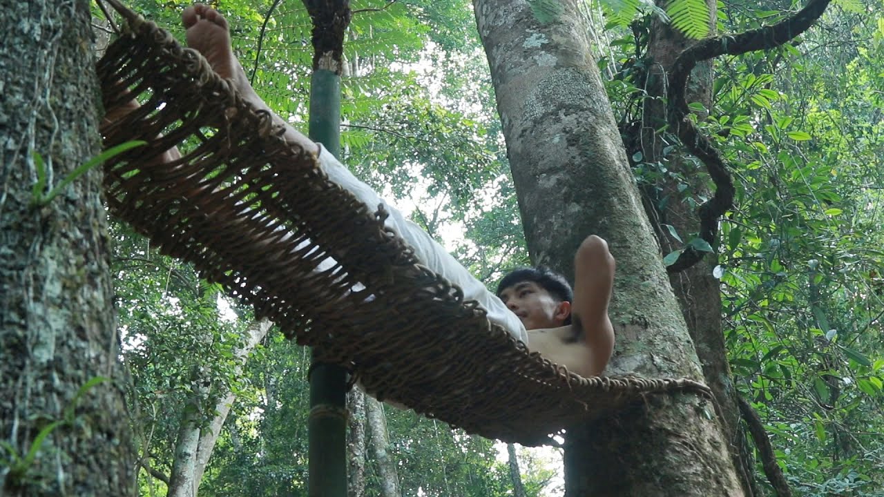 Wild Man Life Primitive Technology To Build Vine Swing For Relaxing ...