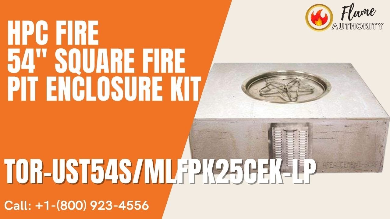 HPC Fire 54" Square Fire Pit Enclosure Kit TOR-UST54S/MLFPK25CEK-LP ...