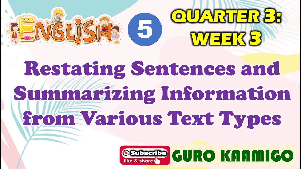 English 5 Quarter 3: Week 3 - YouTube