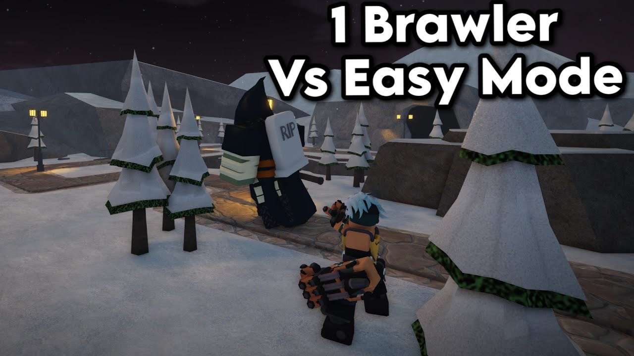 1 Brawler vs Easy Mode | Tower Defense Simulator - YouTube