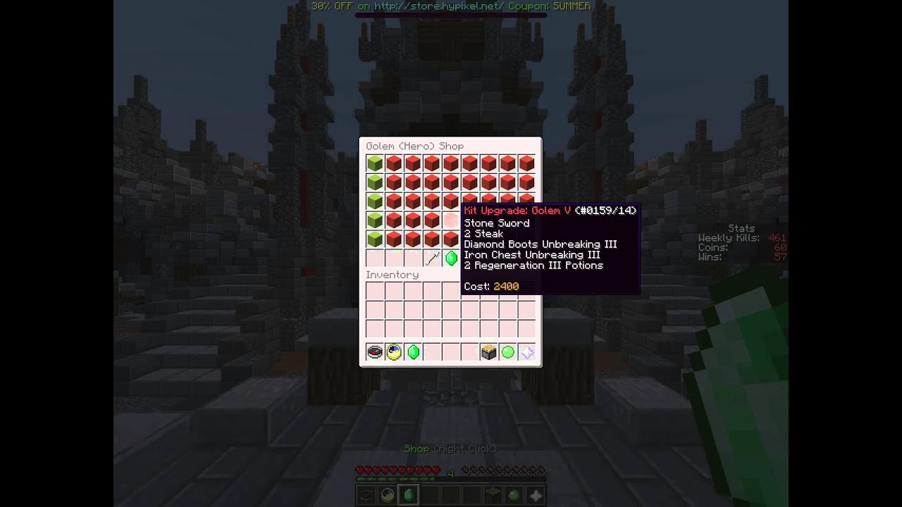 Minecraft Hypixel MegaWalls - Golem Class Shop Review - YouTube