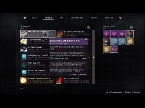 Destiny 2 memory of eriana 3 lunar scavenger eris moon quest - YouTube