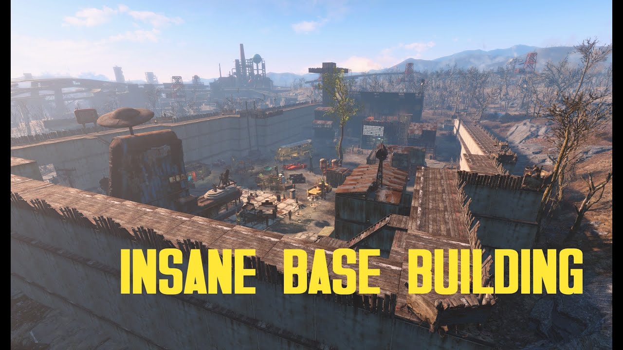Fallout 4 - Insane Base Building! Starlight Drive-In || Ultrawide ...