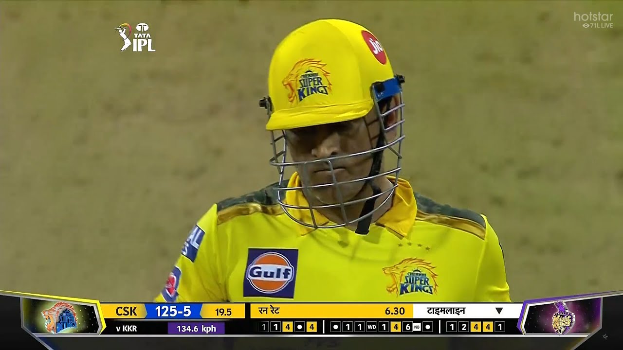 Dhoni batting today match | MS dhoni fifty vs KKR | tata Ipl 2022 six ...