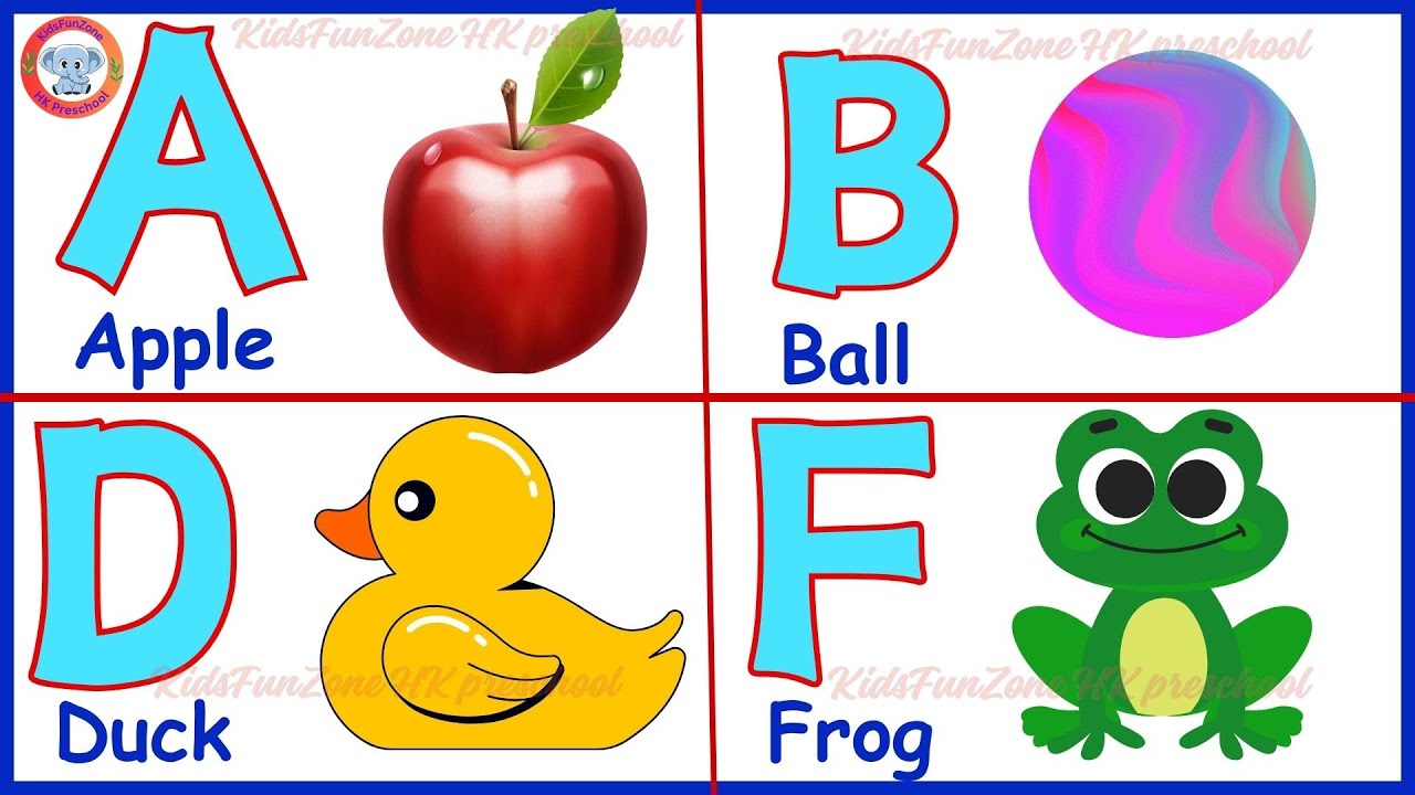 A for Apple B for Ball |Learn ABCDE with Real Examples |English ...