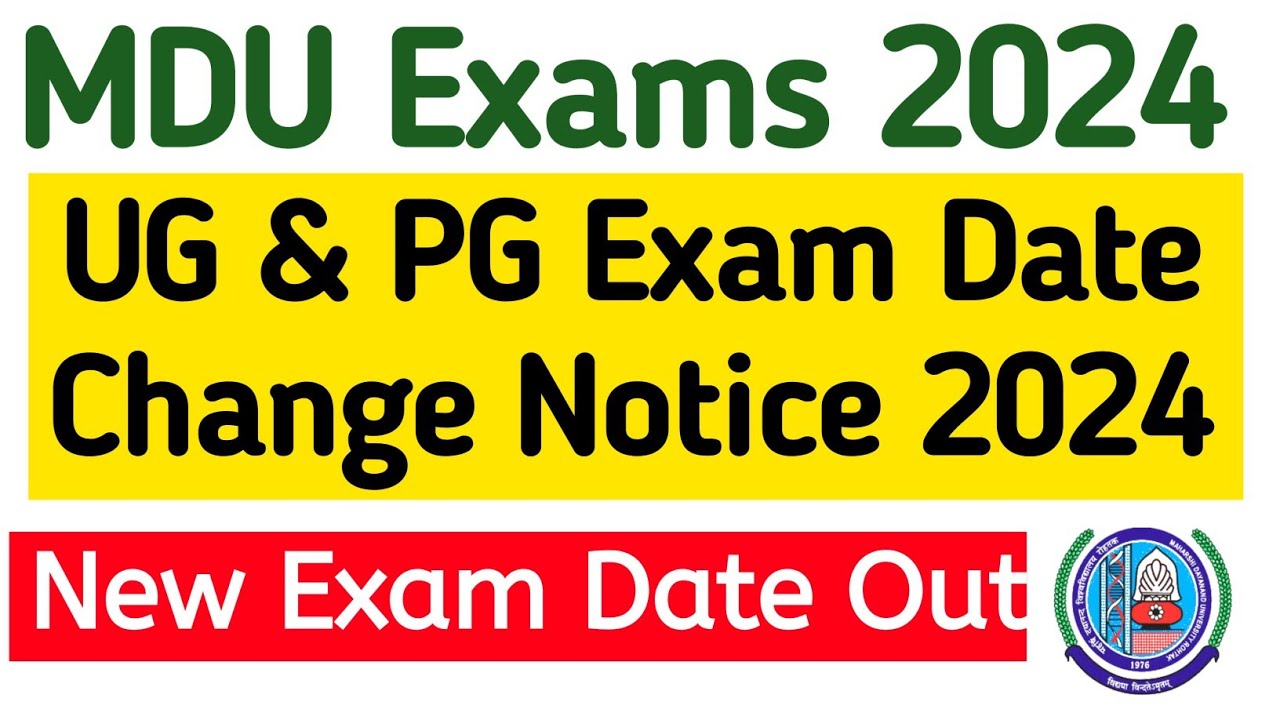 Mdu exam change notice out 2024 | Mdu new exam date out 2024 | Mdu new ...