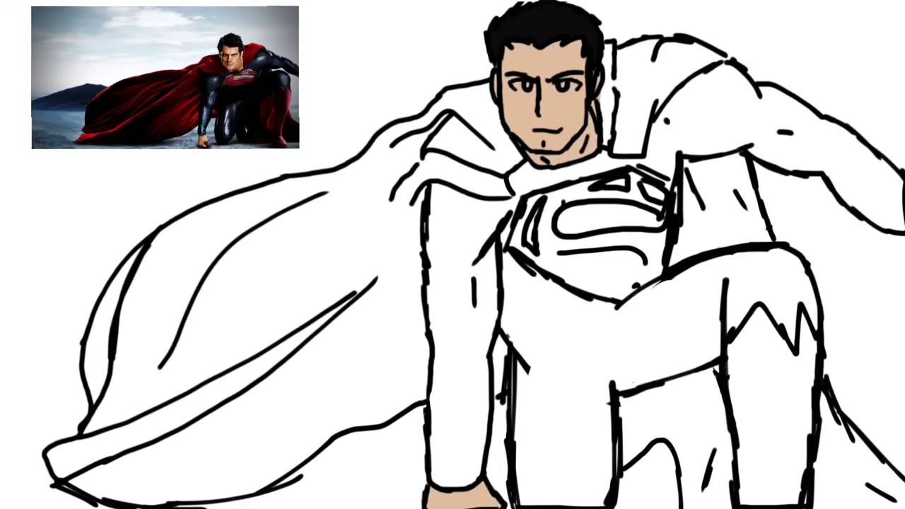 Speed Drawing: Man of Steel, Superman - YouTube
