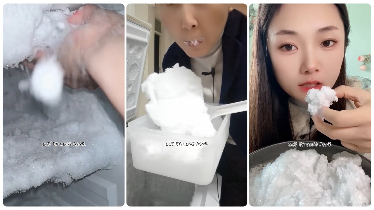 ASMR Short Video | Eating Snow Ice from the Fridge - YouTube