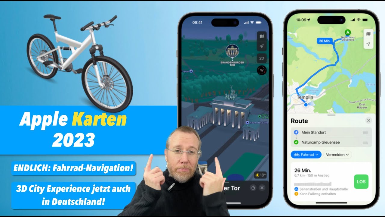 Apple Karten 2023: Jetzt endlich mit Fahrrad-Navigation! - YouTube
