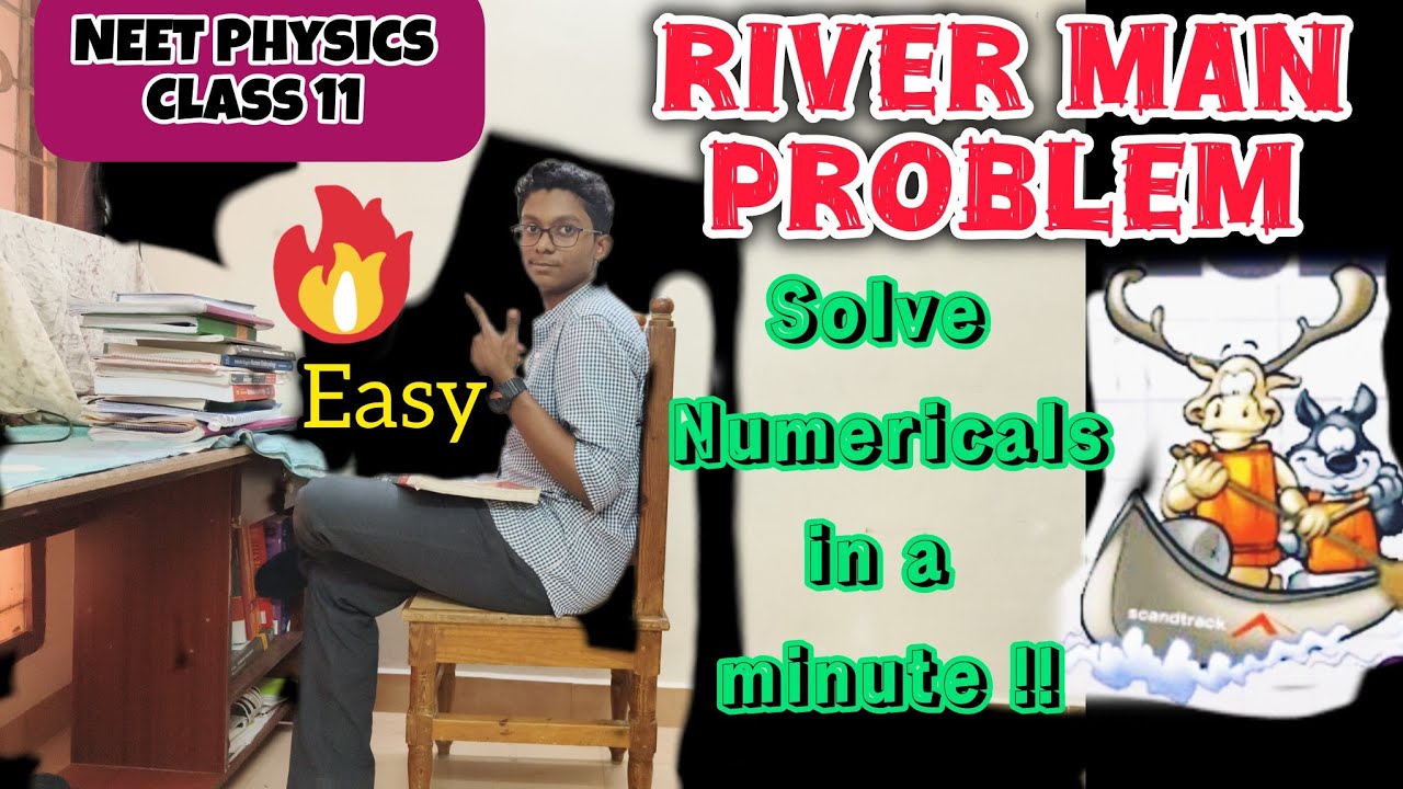 River-Man Problem NEET Relative Motion in 2-D Best Explanation Class 11 ...