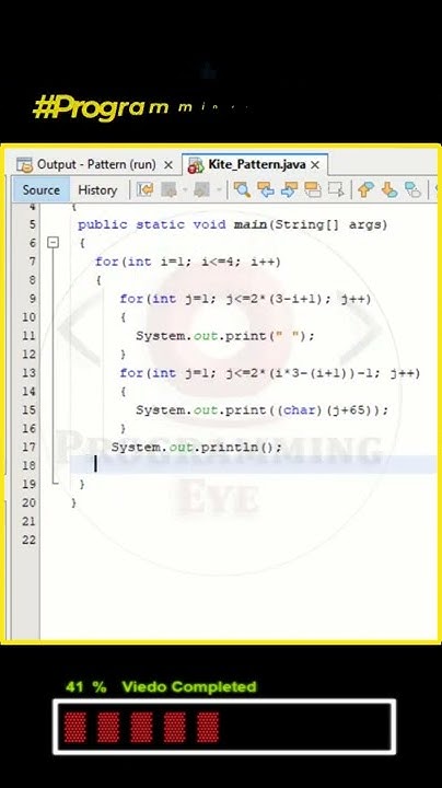 Print Kite Pattern In Java Programming Short Programmingeye Shorts Youtube 