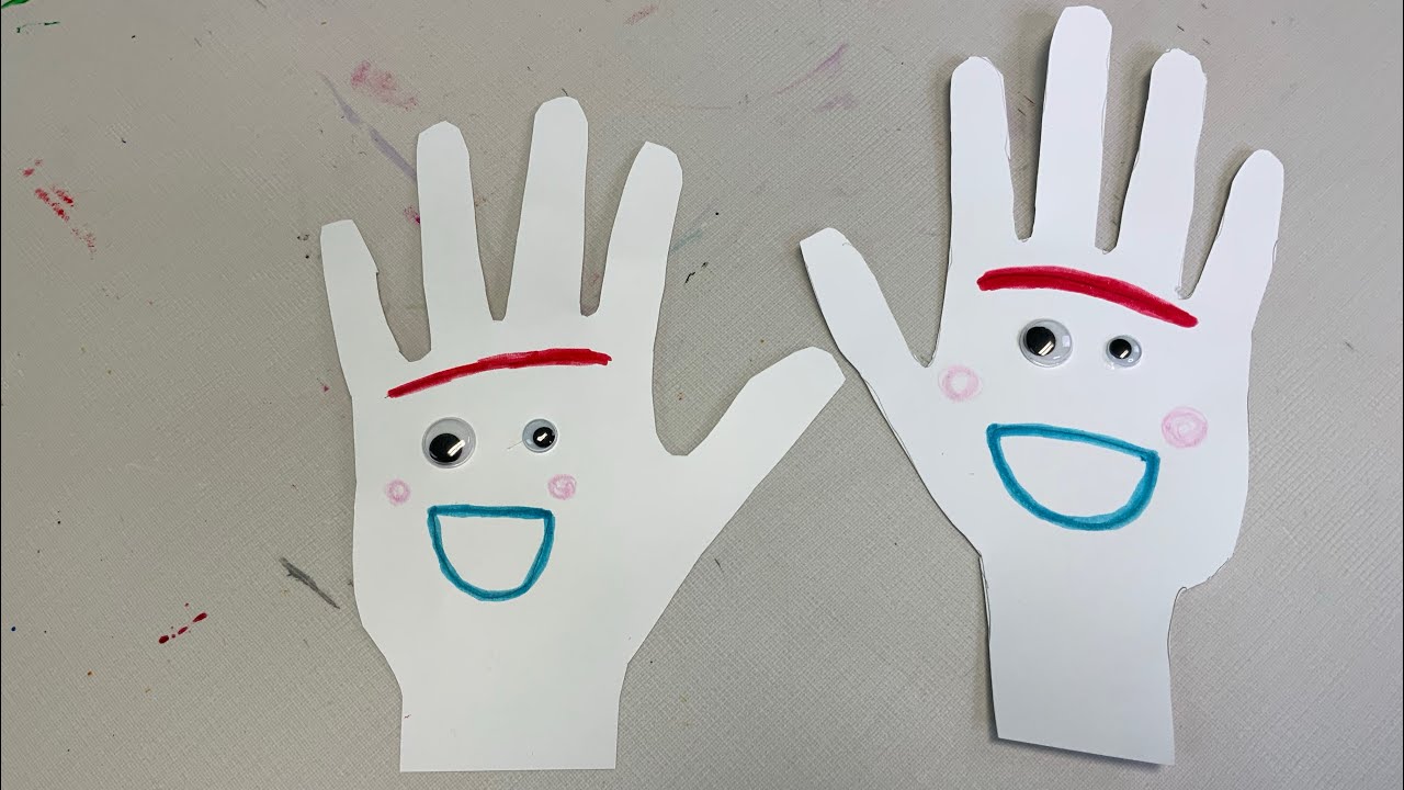DT Crafts: Handprints Forky - YouTube