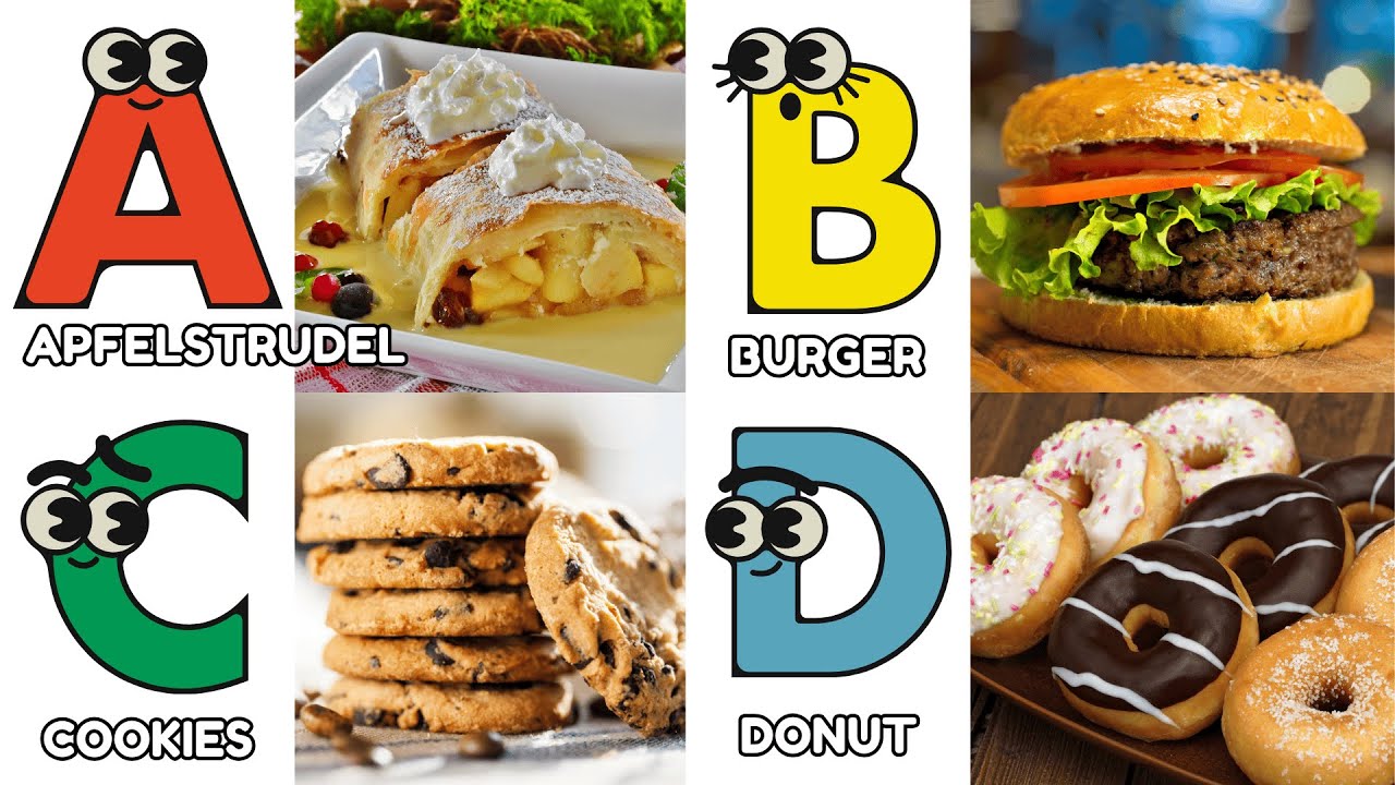ABC Essen Lieder für Kinder | A bis Z mit leckeren Lebensmitteln singen ...