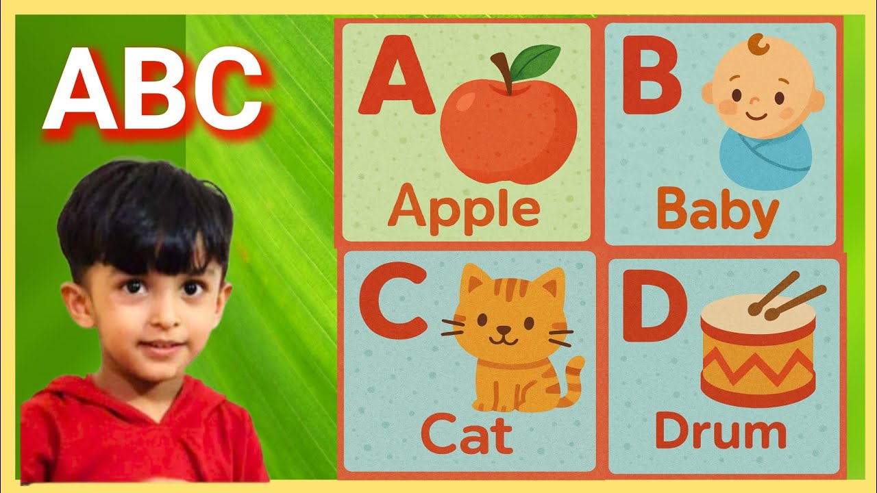 ABC Flashcards for Toddlers and Kids | ABCD Alphabet | 1 letter 4 Words ...