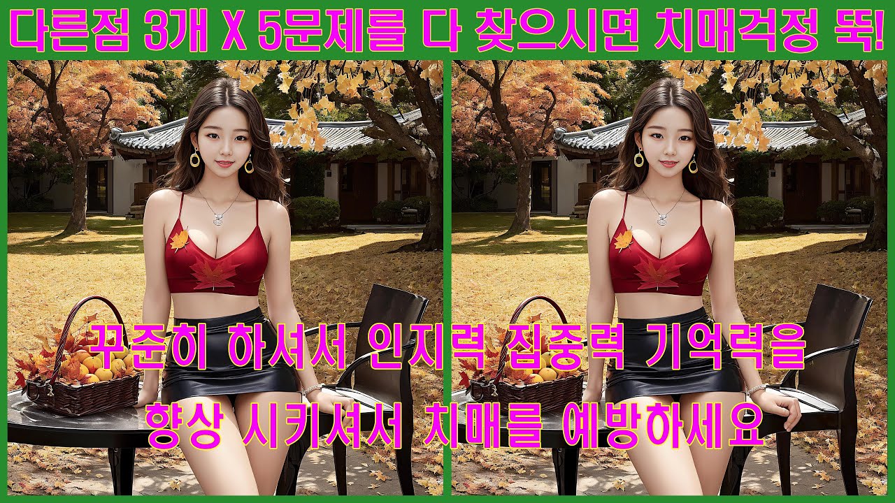 다른 그림 찾기 틀린 그림 찾기 즐겁게 두뇌 운동하면 두뇌 나이 20대 120세 뇌 건강 프로젝트 뇌 건강을 위해 매일