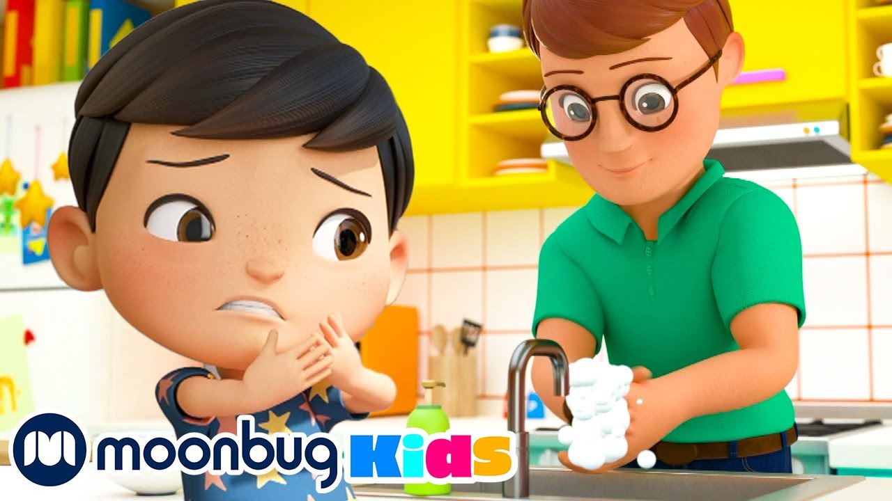 Wash Your Hands Song | Lellobee | Cartoons for Kids | Moonbug Kids ...