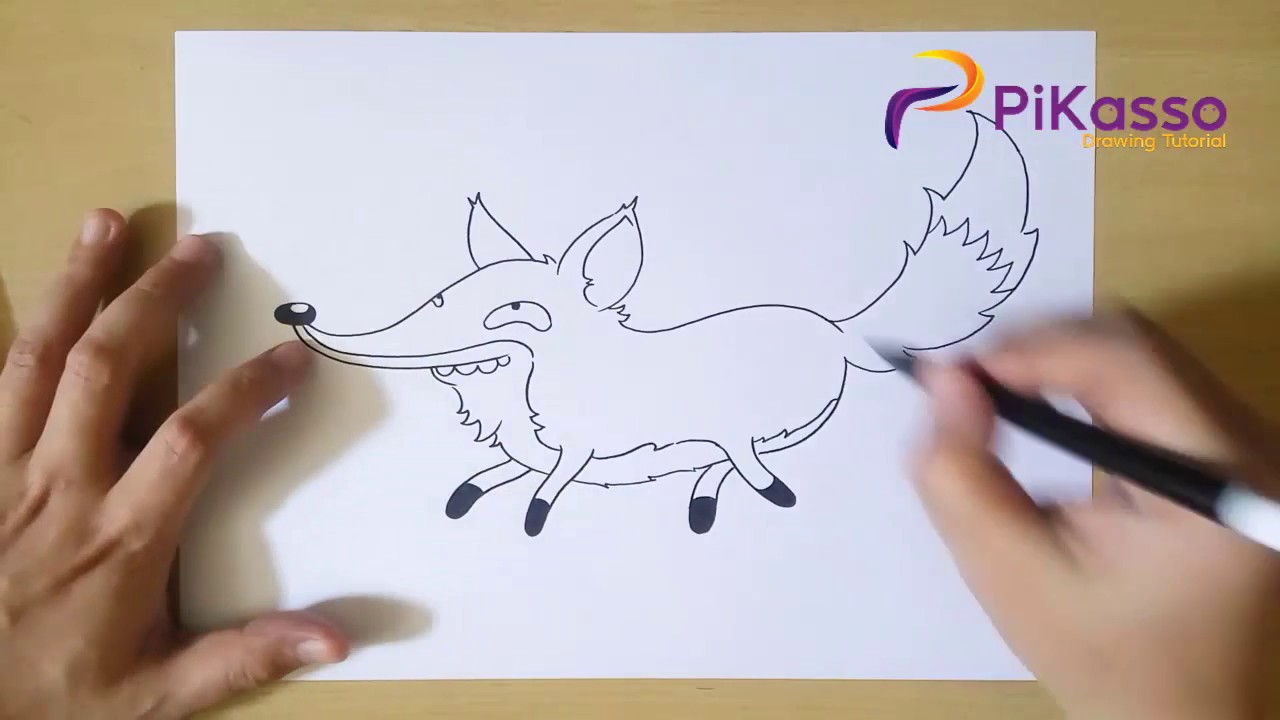 How to Draw Cartoon Fox step by step easy - YouTube