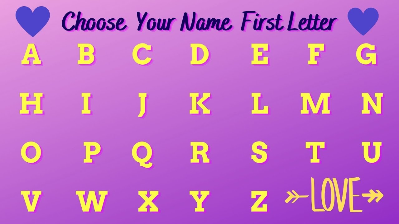 Choose your name first letter & See how will be your future soulmate💞 ...