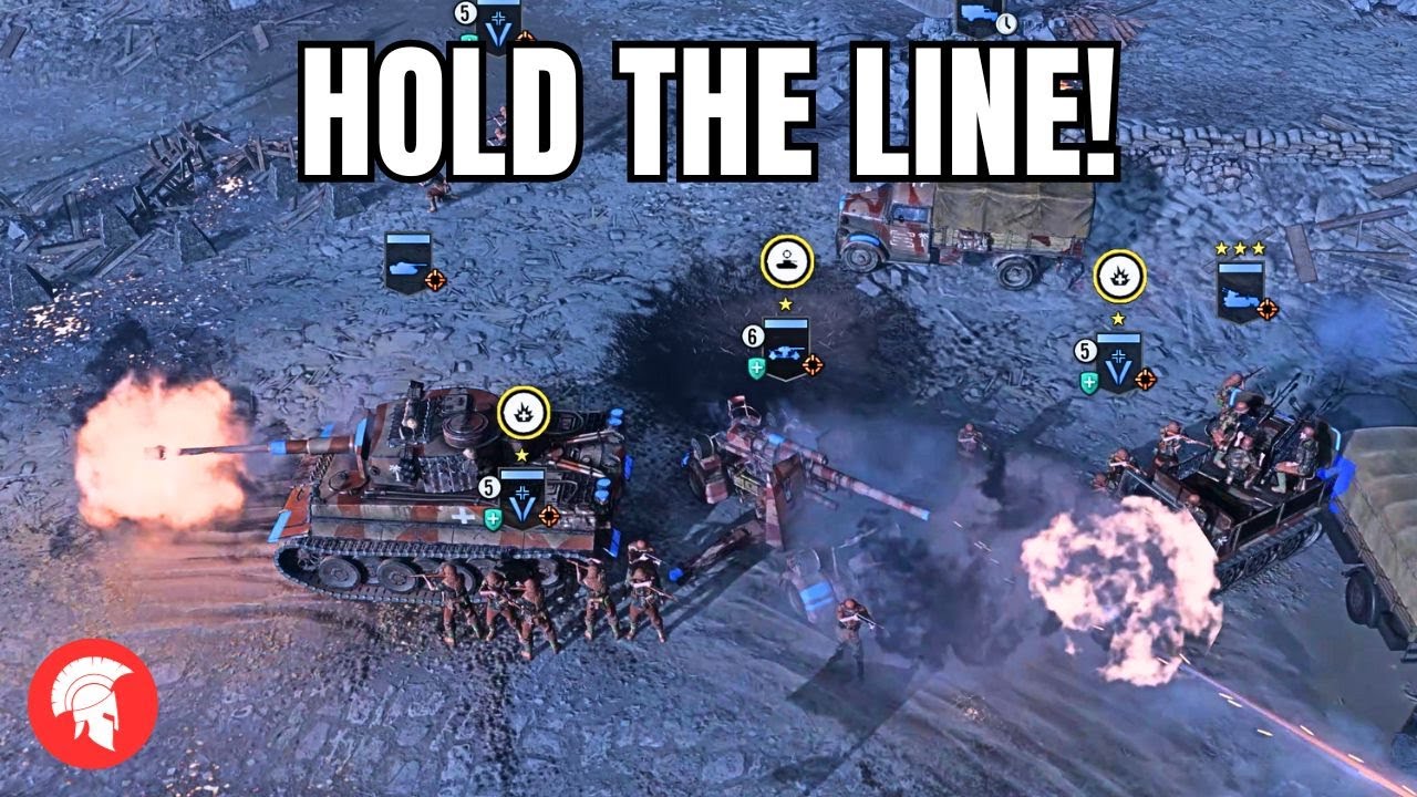 Hold the line! No retreat! | COH3 | Afrikakorps | 4vs4 | No Commentary ...