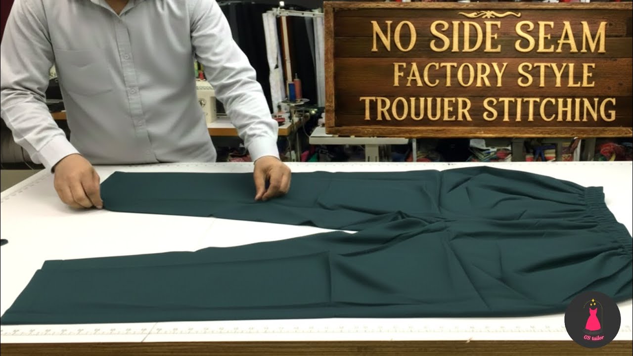 Without Side Seam Elastic Waist Trouser Stitching | Factory Style ...