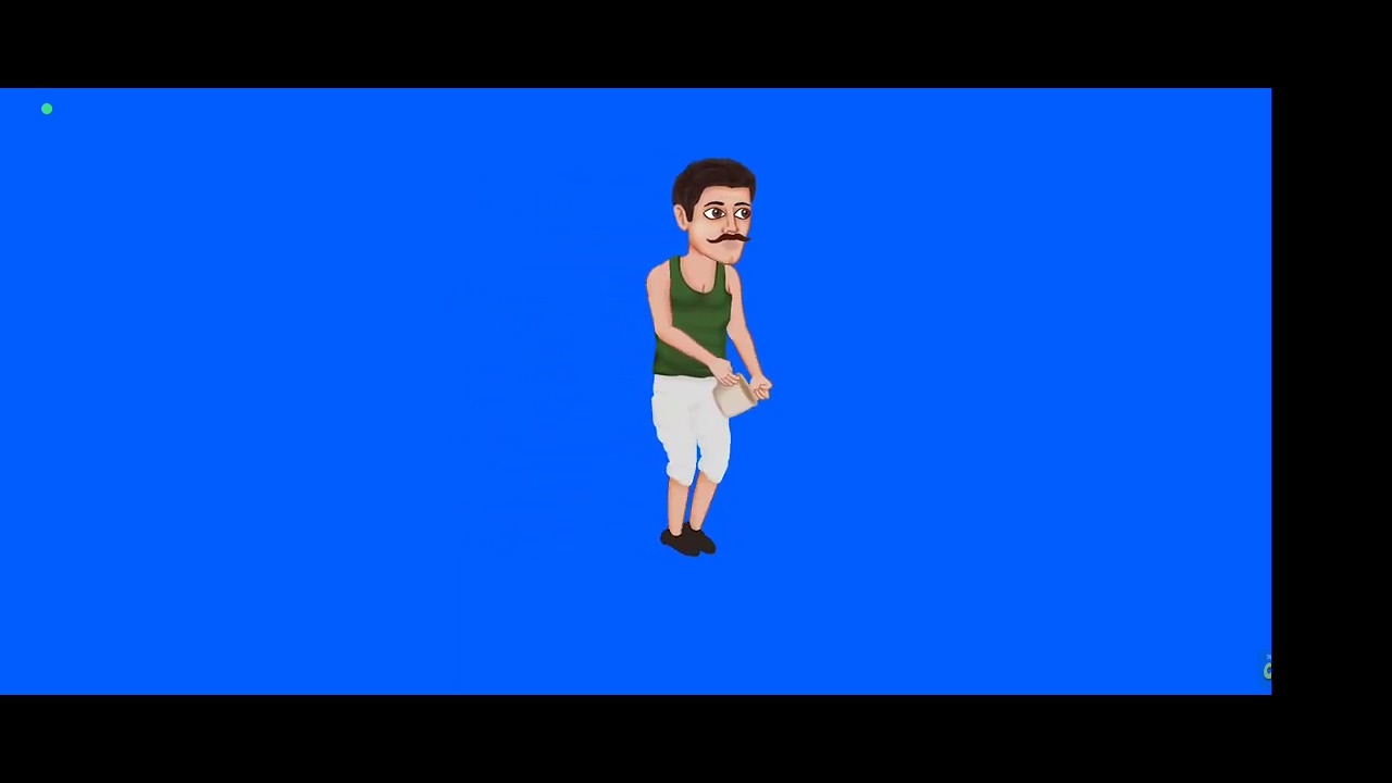 village man। walking । blue screen । 2d animation - YouTube