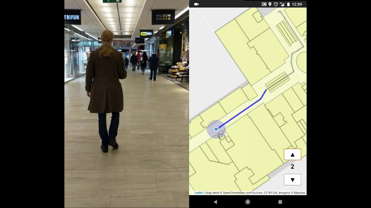 IndoorAtlas Wayfinding Beta in Kamppi - YouTube