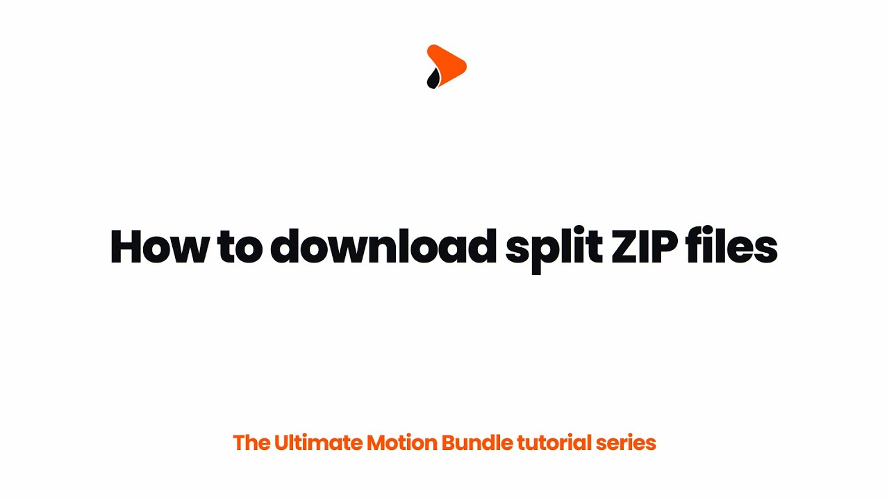 How to download split ZIP files for The Ultimate Motion Bundle - YouTube