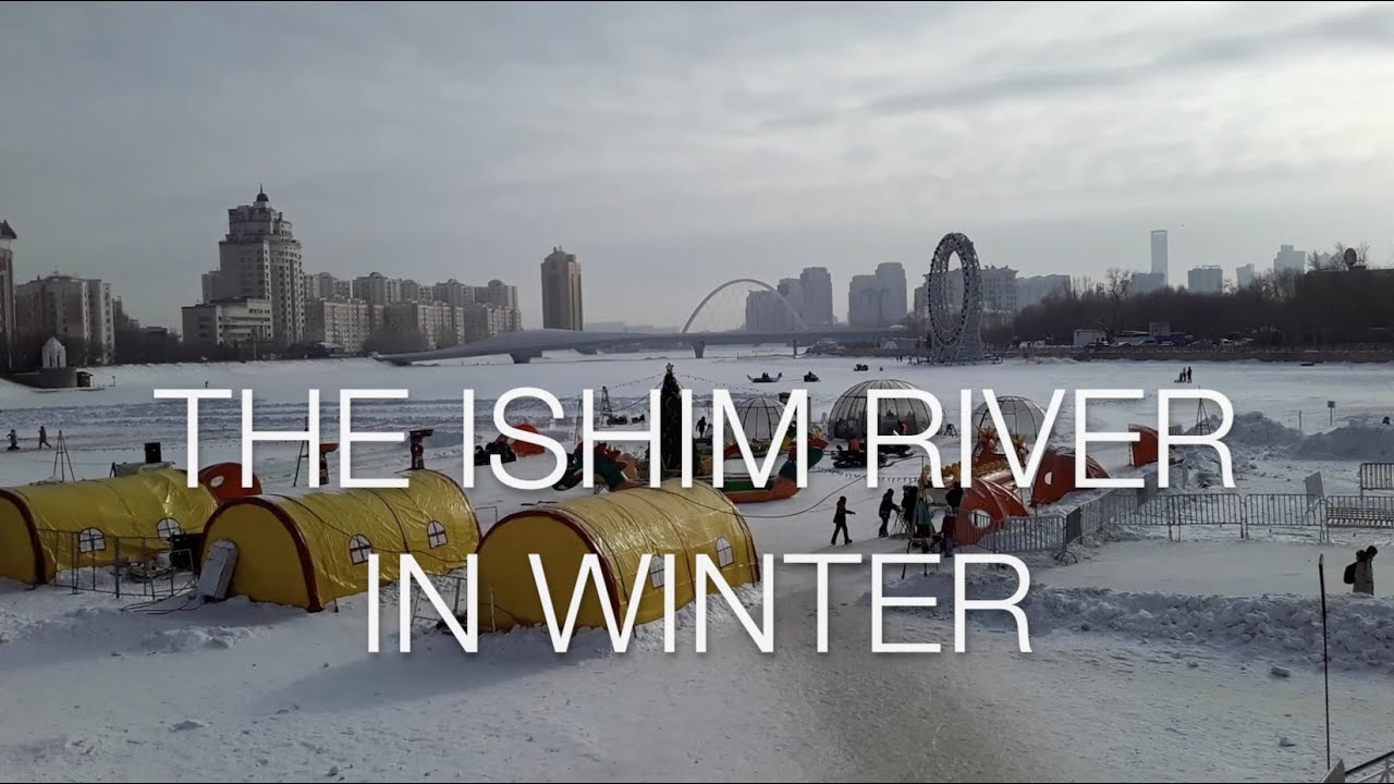 Winter Activities on the Ishim River in Astana, Kazakhstan - YouTube