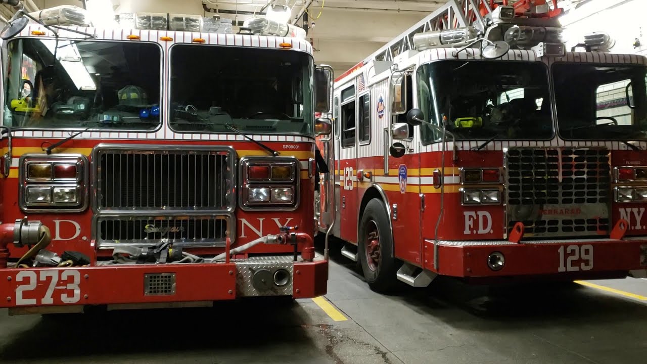 FDNY Engine 273 & Ladder 129 responding to a gas odor - YouTube