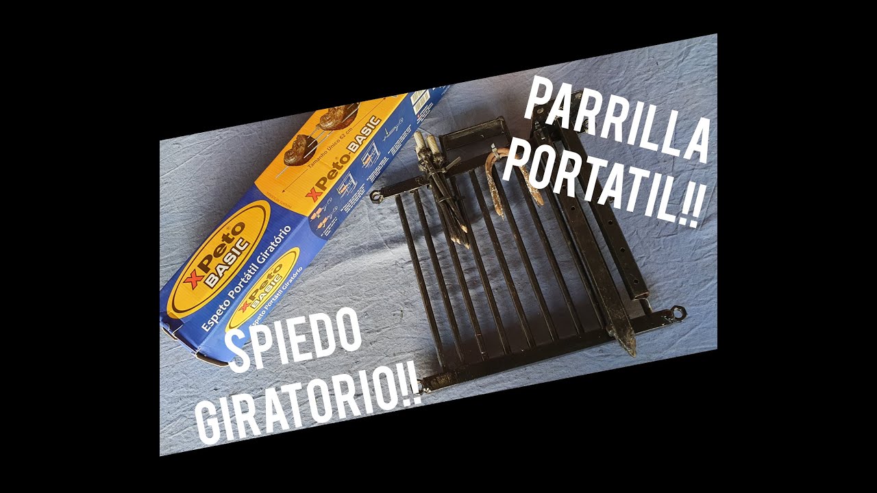 Parrilla Portátil Y Spiedo Giratorio Para Camping, Espeto Portatil ...