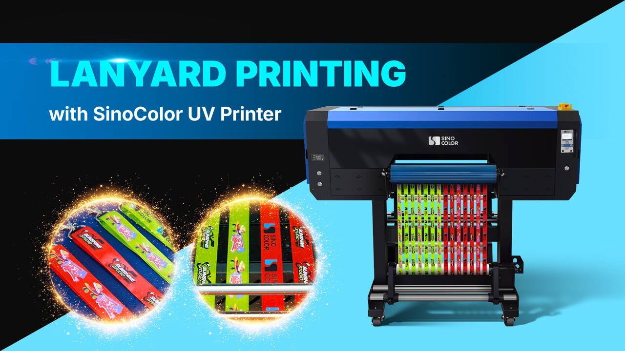 Lanyard printing with SinoColor UV printer. - YouTube