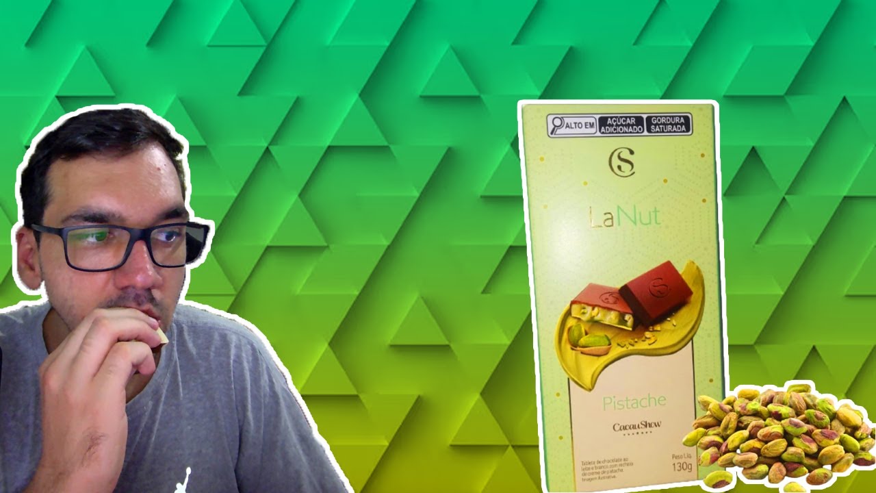 Provando Barra de Chocolate LaNut Pistache - Cacau Show - YouTube
