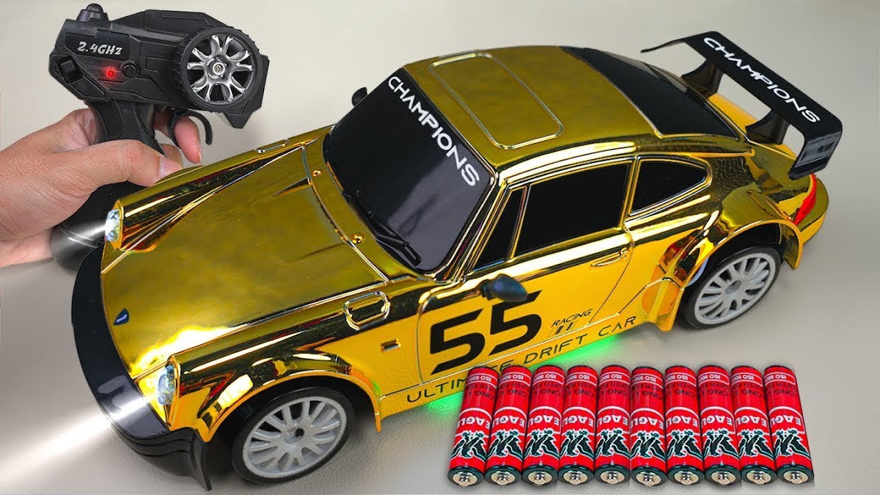 Unboxing 1:24 Gold Porsche Drift Rc Car, Rc Tank, Energy R/C Future car ...