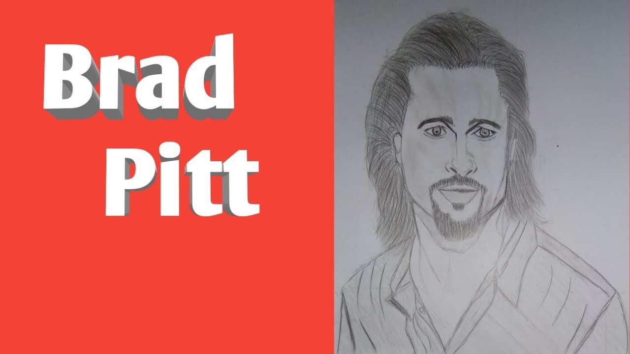 How to draw Hollywood actor "Brad Pitt" - YouTube