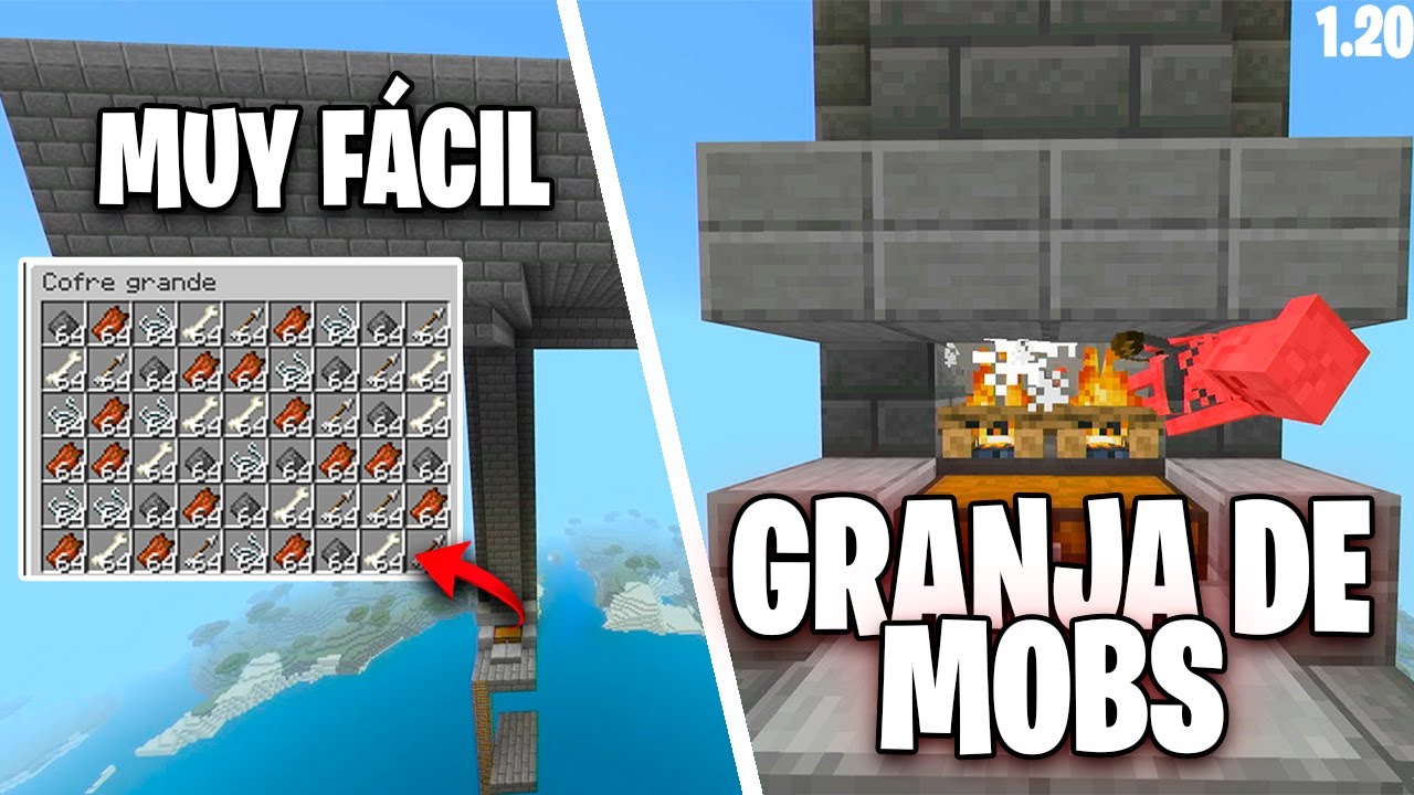 FÁCIL GRANJA DE MOBS EN MINECRAFT BEDROCK 1.20 - YouTube