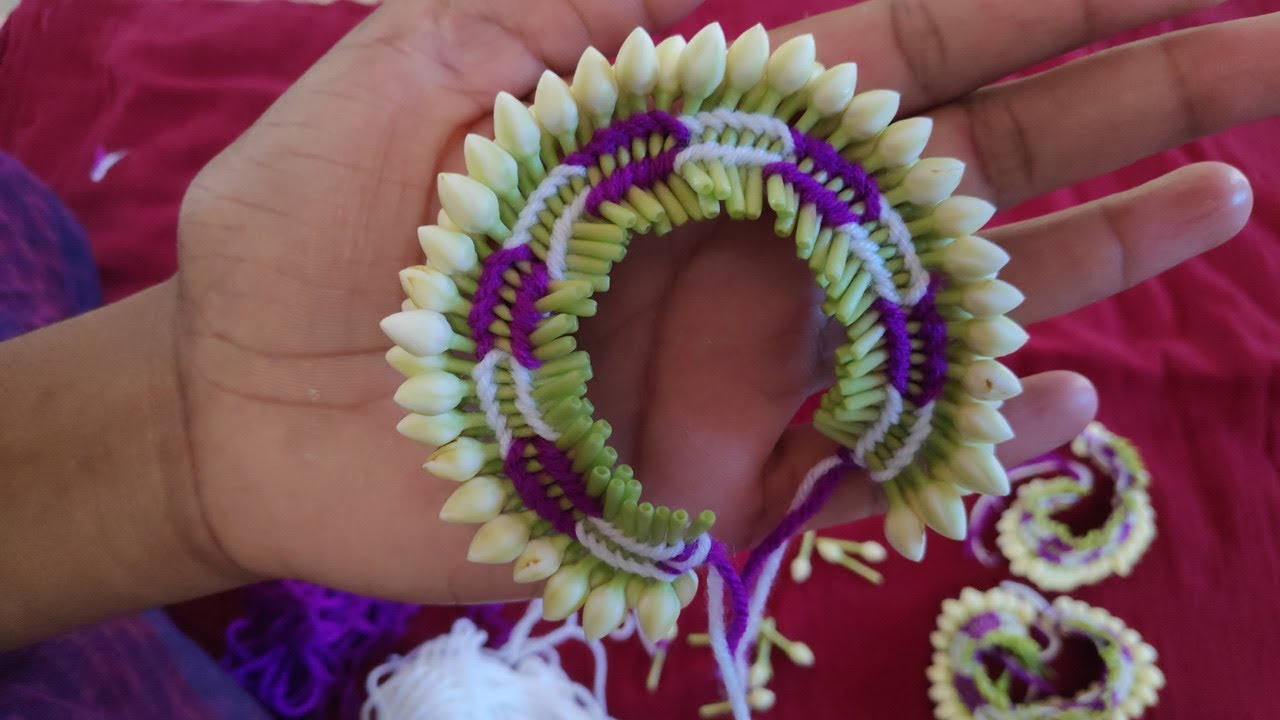 Double colour thread using string flower .| One side string flower ...