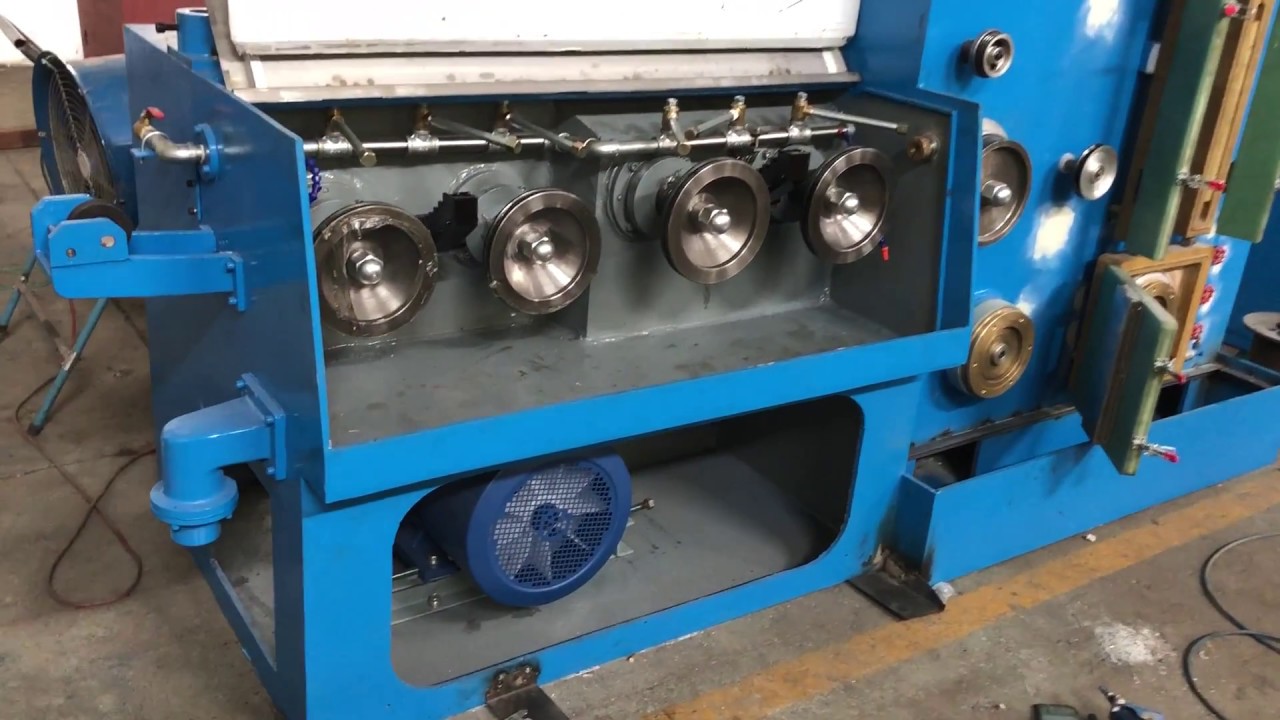 HXE-17DWT Fine wire drawing machine with annealer, double spoolers for ...